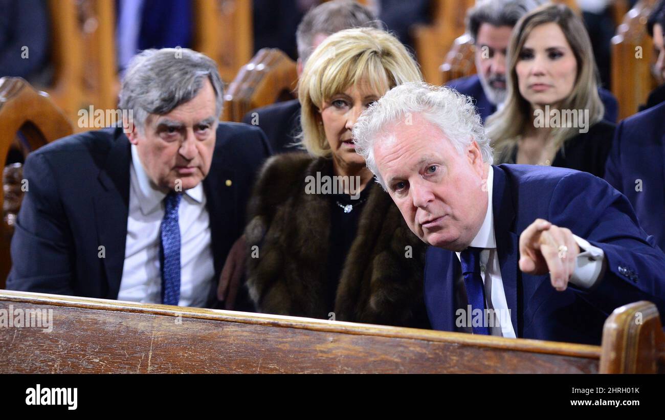 Former Quebec premier Lucien Bouchard (left to right) his wife Solange ...