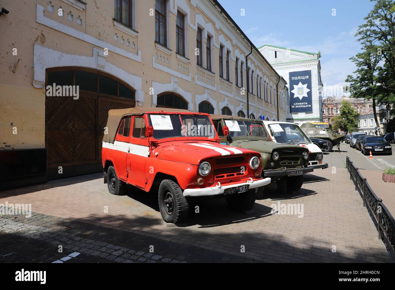 KIEV, UKRAINE - AUGUST 02, 2021: Vehicles in Ukrainian National ...