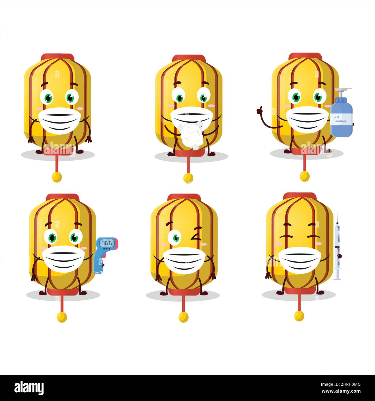 A picture of yellow chinese long lamp cartoon design style keep staying ...