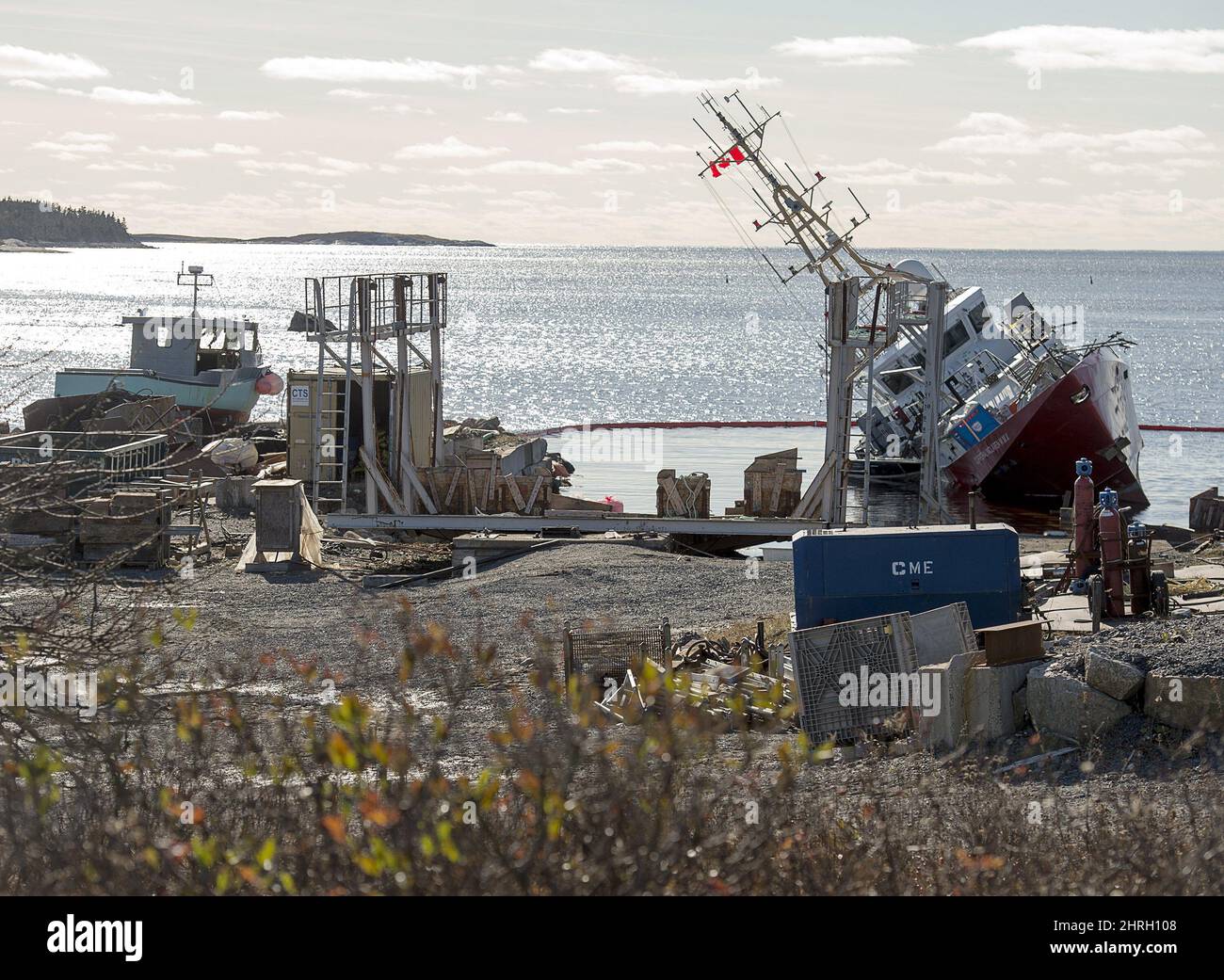 The Canadian Coast Guard patrol ship, CCGS Corporal McLaren, is shown ...