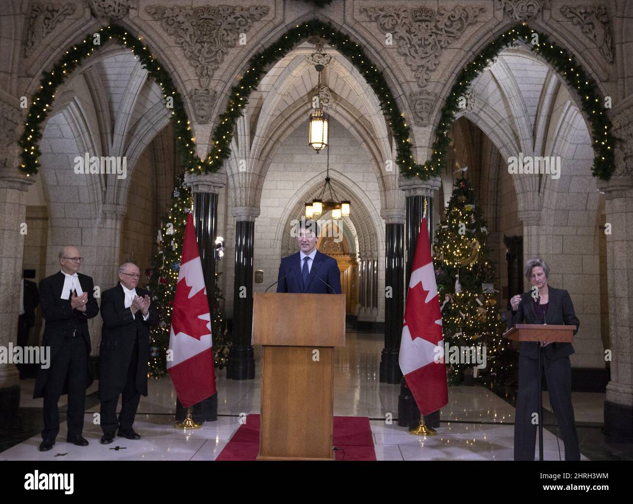 Prime Minister Justin Trudeau addresses a reception to mark the future ...