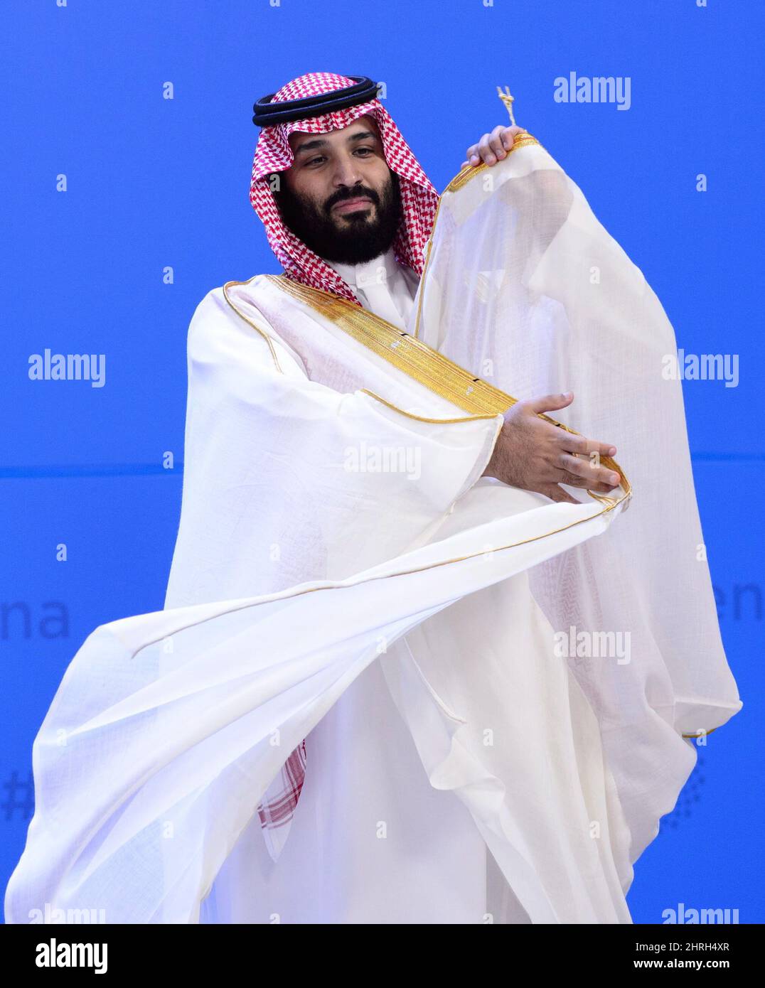 Crown Prince of Saudi Arabia Mohammed Bin Salman waits for fellow ...