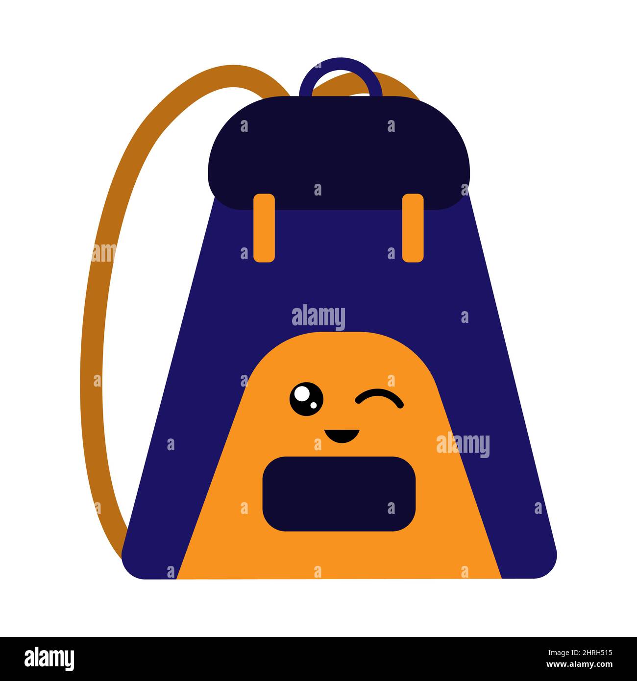 Vector illustration of cute cartoon kawaii school backpack isolated on ...