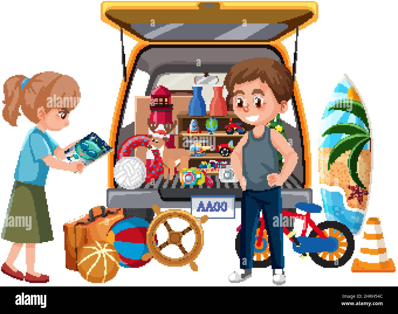 Object for sale at the car boot illustration Stock Vector Image & Art ...