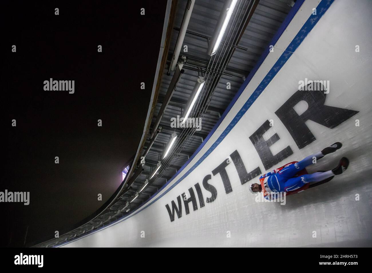 Russia's Maksim Aravin races down the track during a Luge World Cup ...