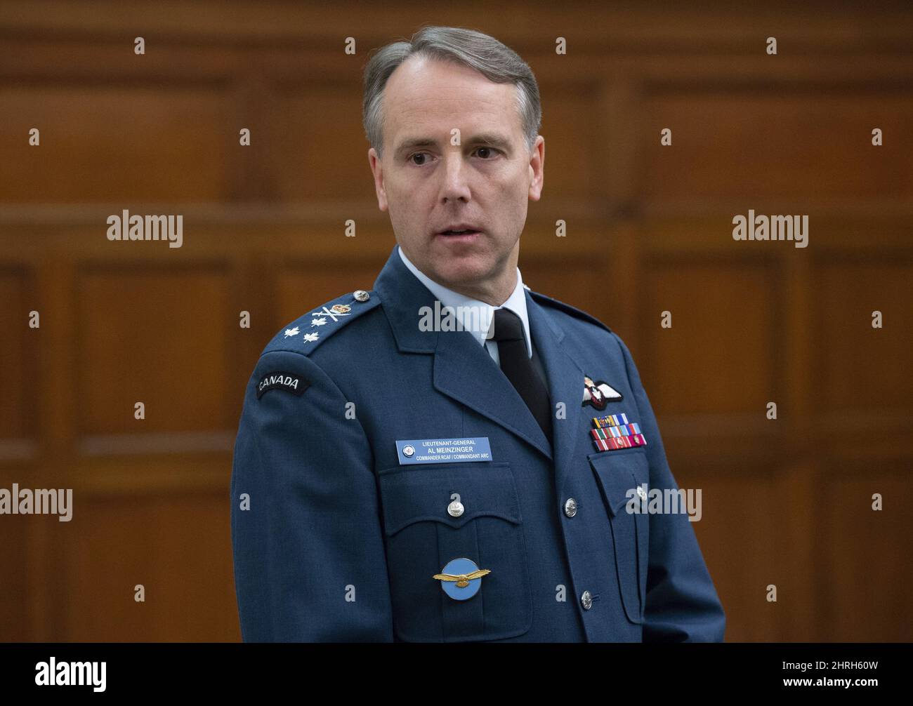 Royal Canadian Air Force Commander Lt.-Gen. Al Meinzinger waits to ...