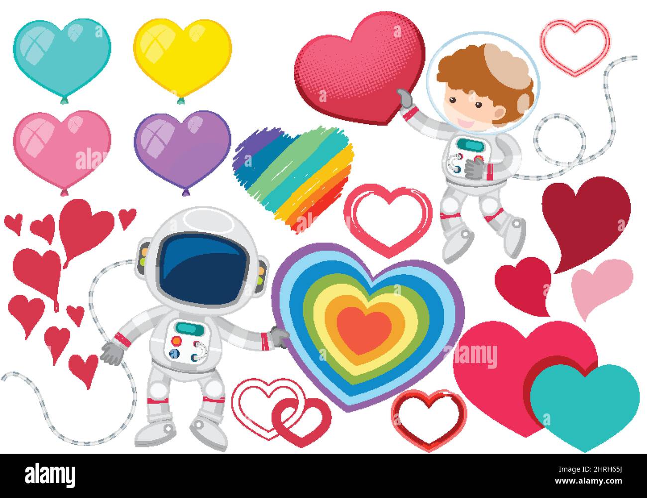 Valentine theme with many hearts illustration Stock Vector Image & Art ...
