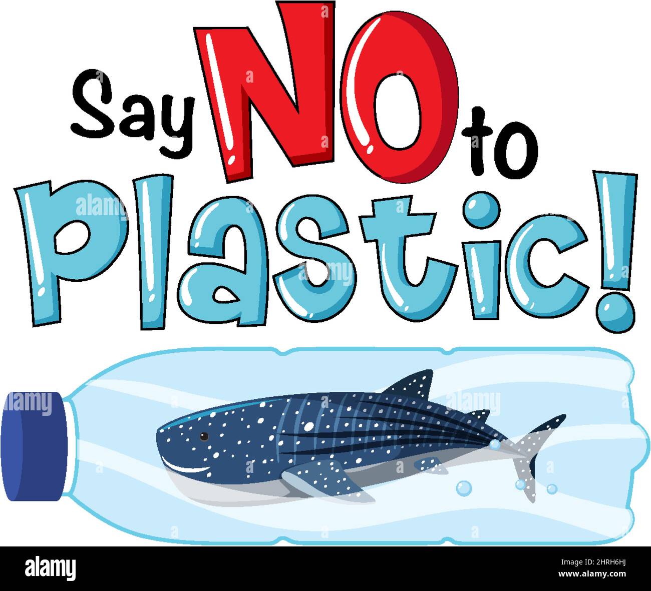 Say no to plastic typography design illustration Stock Vector Image ...