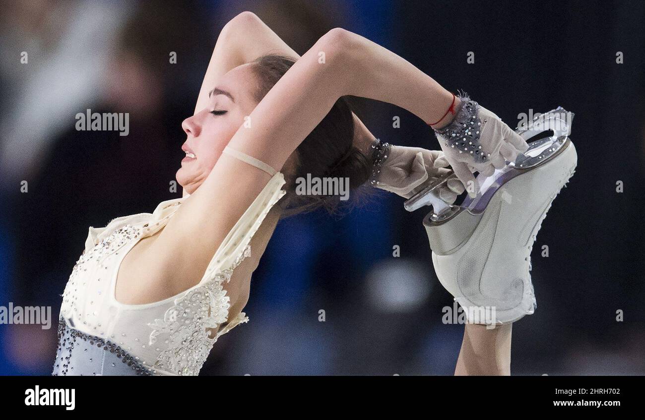 Alina Zagitova, of Russia, skates during the ladies short program at ...