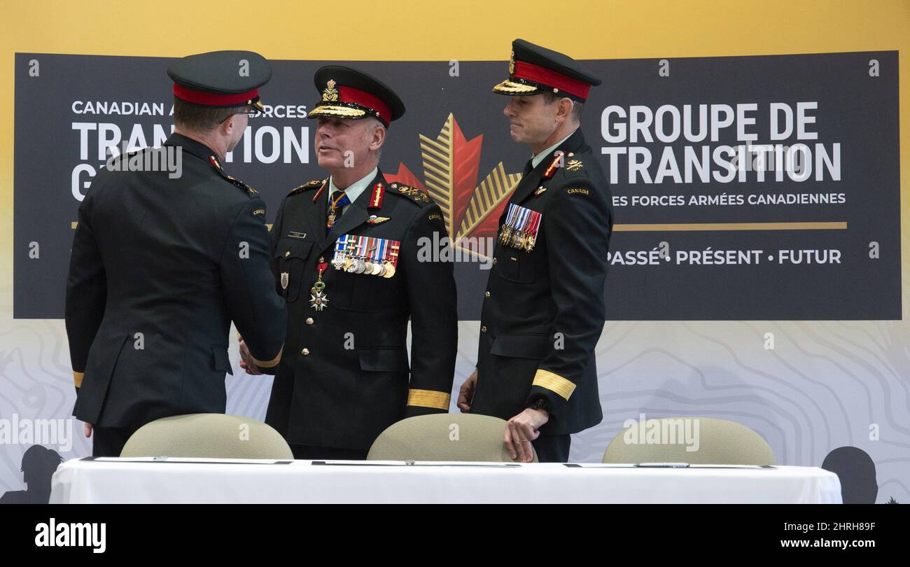 Chief of Defence Staff Jonathan Vance, centre, shakes hands with Lt ...