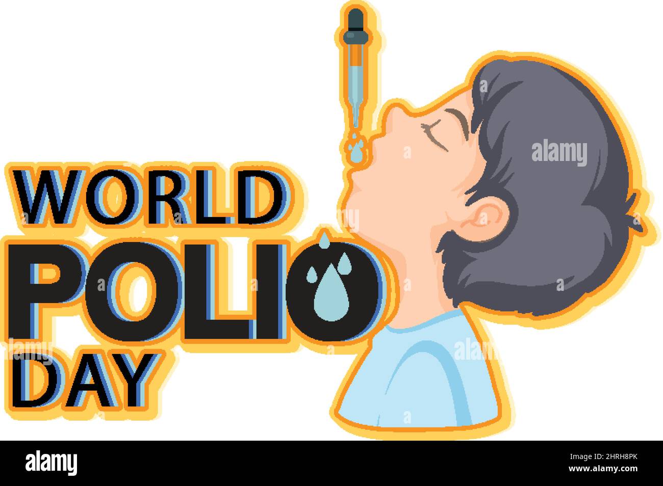 World Polio Day banner with a boy receiving oral polio vaccine ...