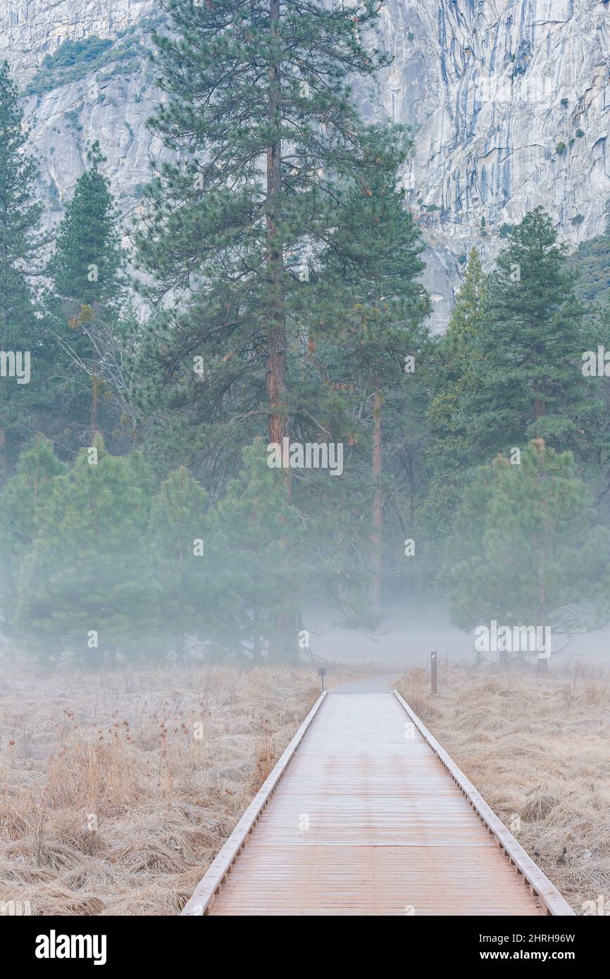 Hazy landscape of the beautiful Yosemite National Park at California Stock Photo - Alamy