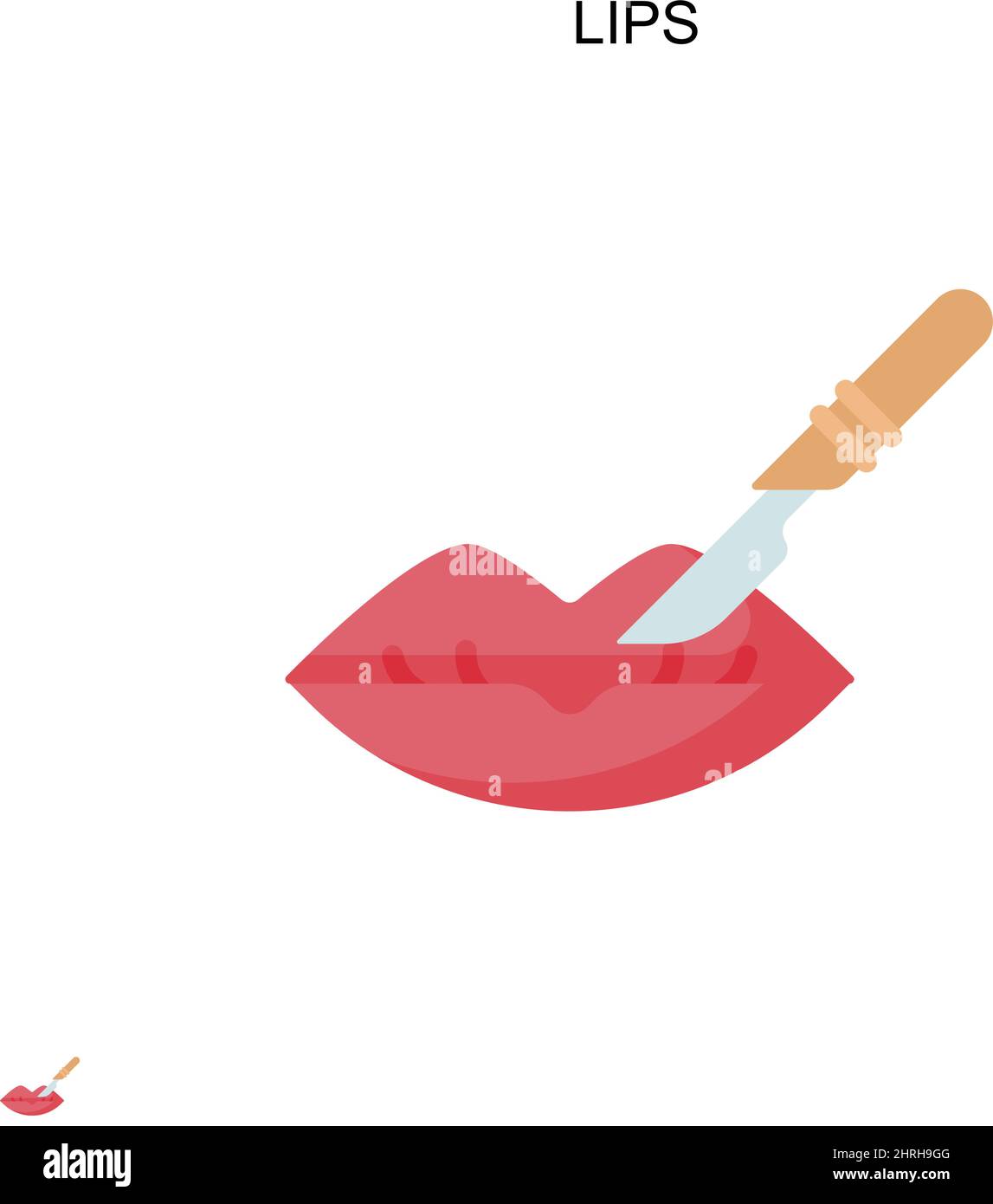 Lips Simple vector icon. Illustration symbol design template for web ...