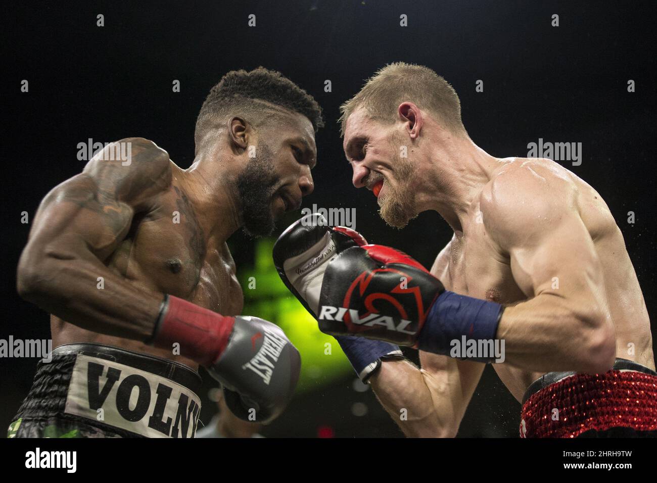 Boxer Patrice Volny (left) from Montreal trades blows with Oakville's ...