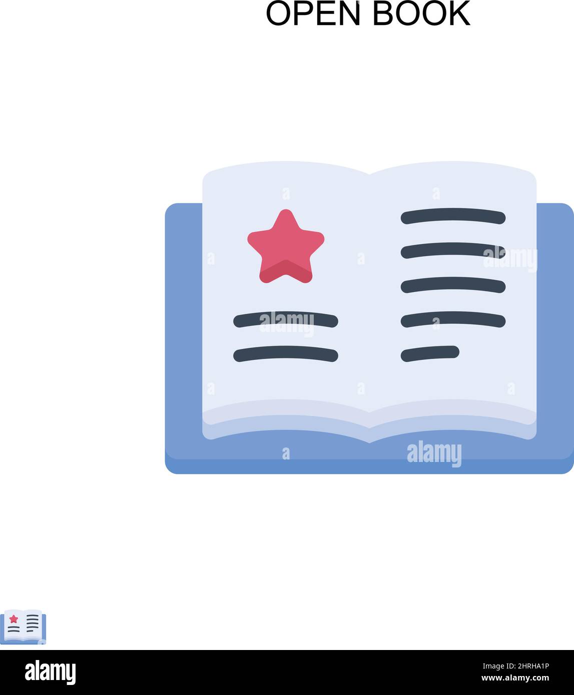 Open book Simple vector icon. Illustration symbol design template for ...