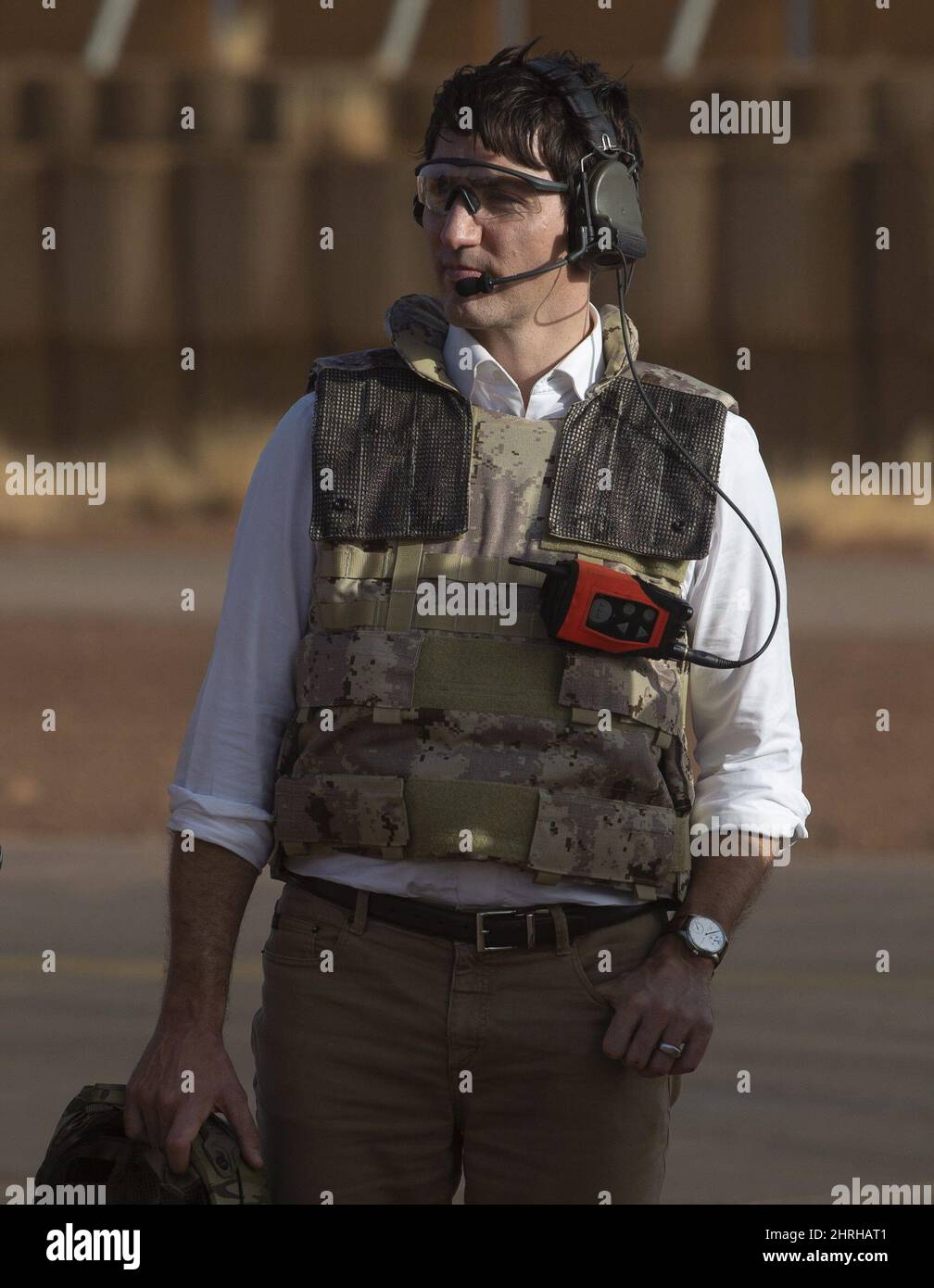 Canadian Prime Minister Justin Trudeau is seen as he watches a medical ...