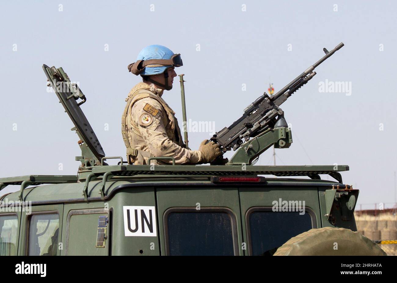 A Canadian Armed Forces soldier provides security as Canadian Prime ...