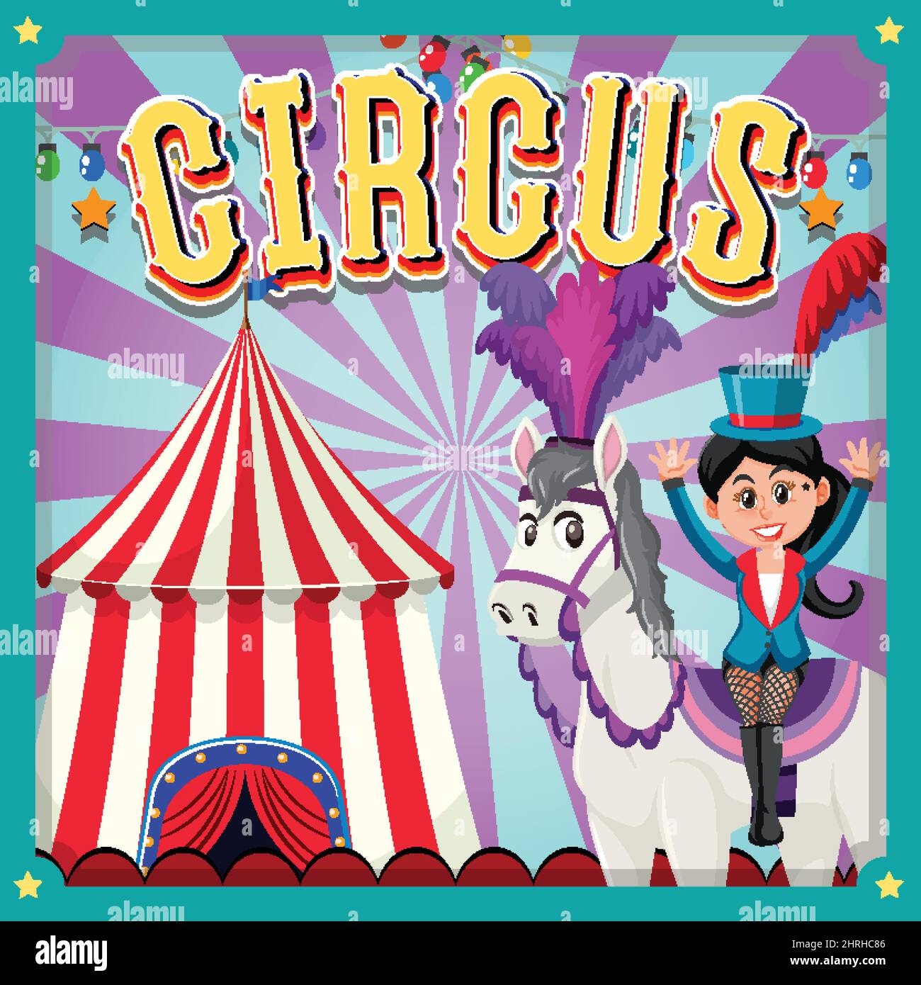 Circus poster with magician cartoon character illustration Stock Vector ...