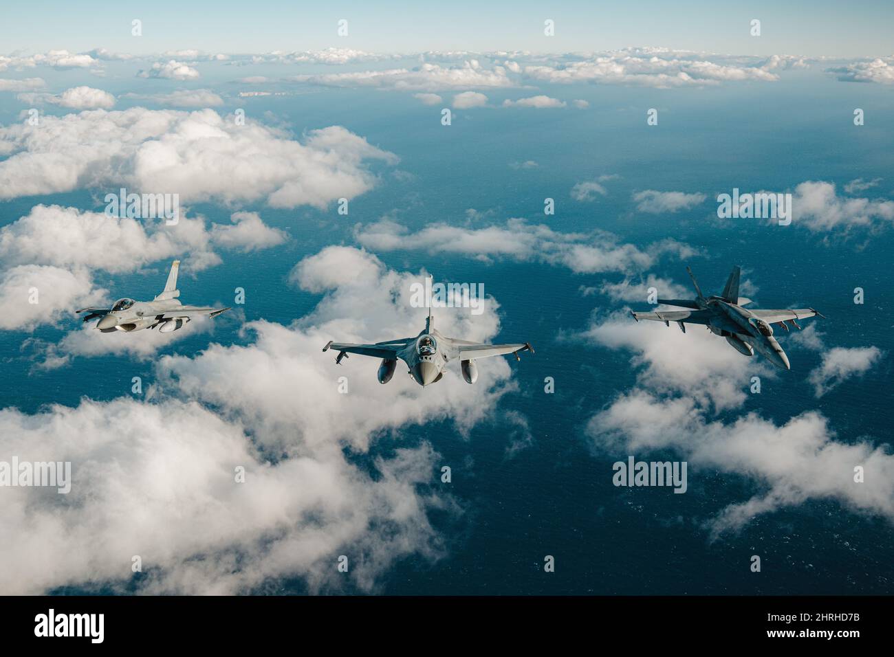Hellenic Air Force F-16 Fighting Falcon fighter jets, lead a formation ...
