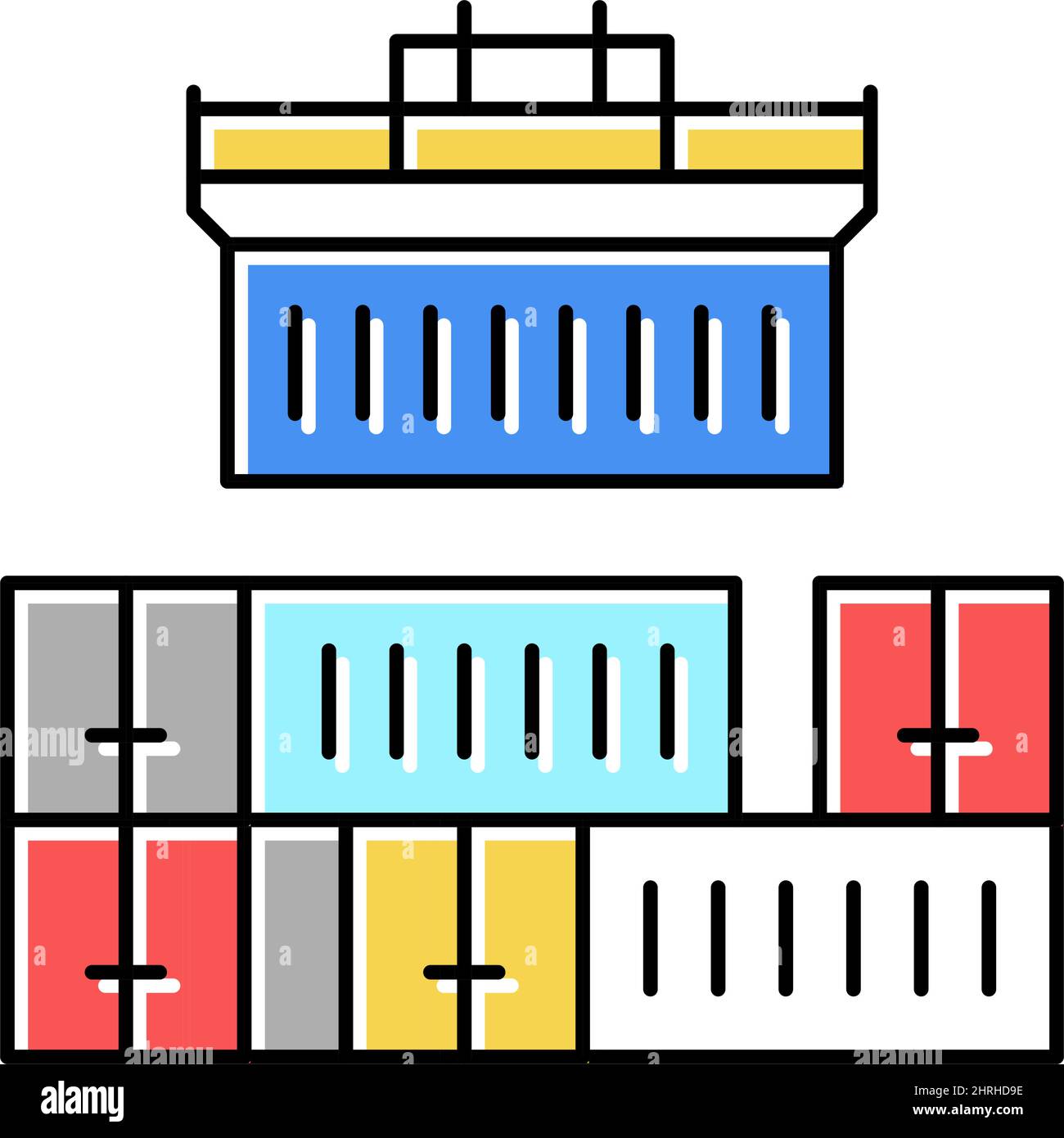 containers loader port color icon vector illustration Stock Vector ...