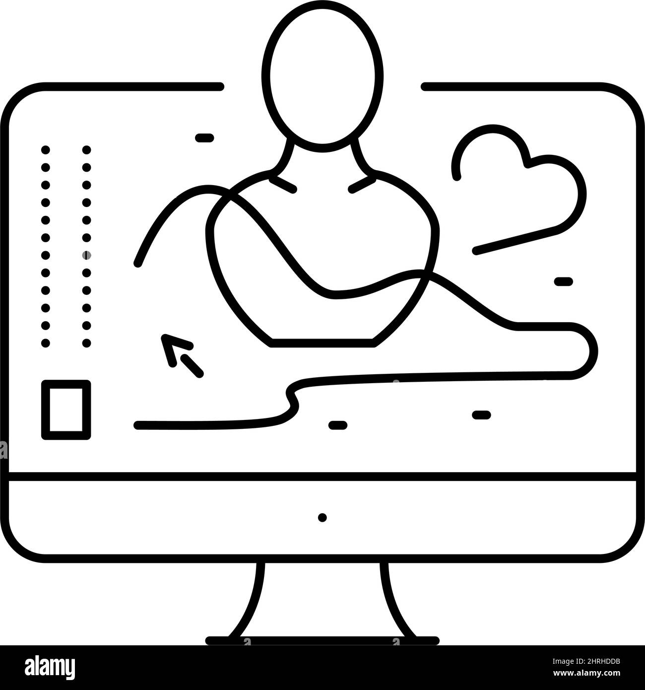 3d digital art line icon vector illustration Stock Vector Image & Art ...