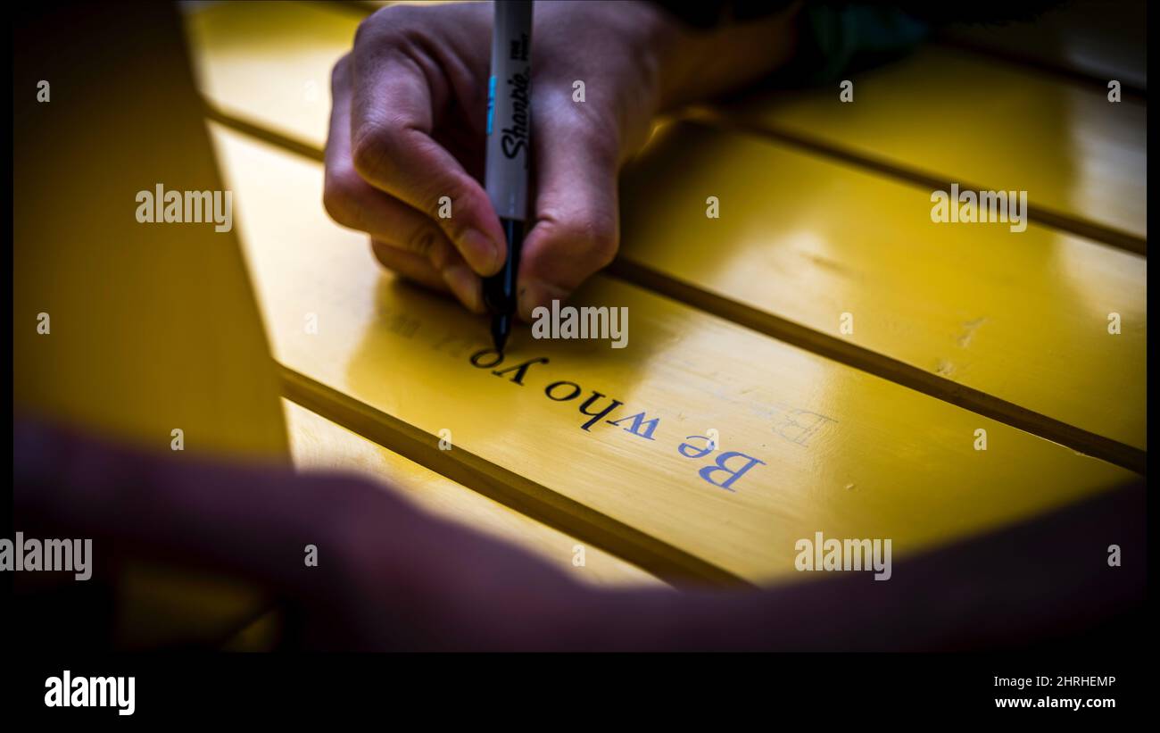 Hand holding sharpie pen hi-res stock photography and images - Alamy