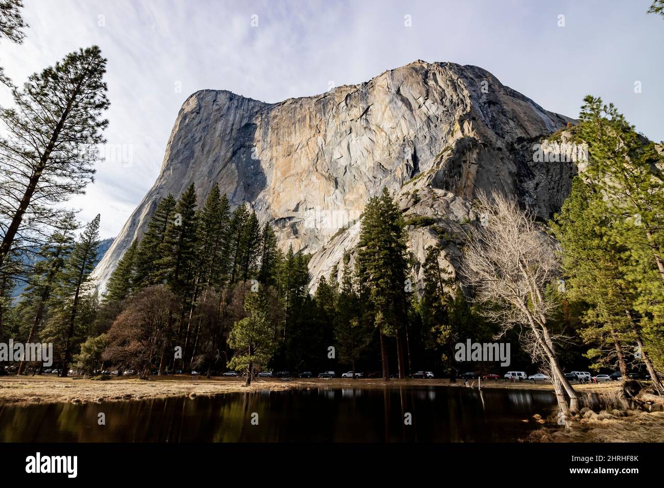Daytime view of the merced river landscape of Yosemite National Park at ...