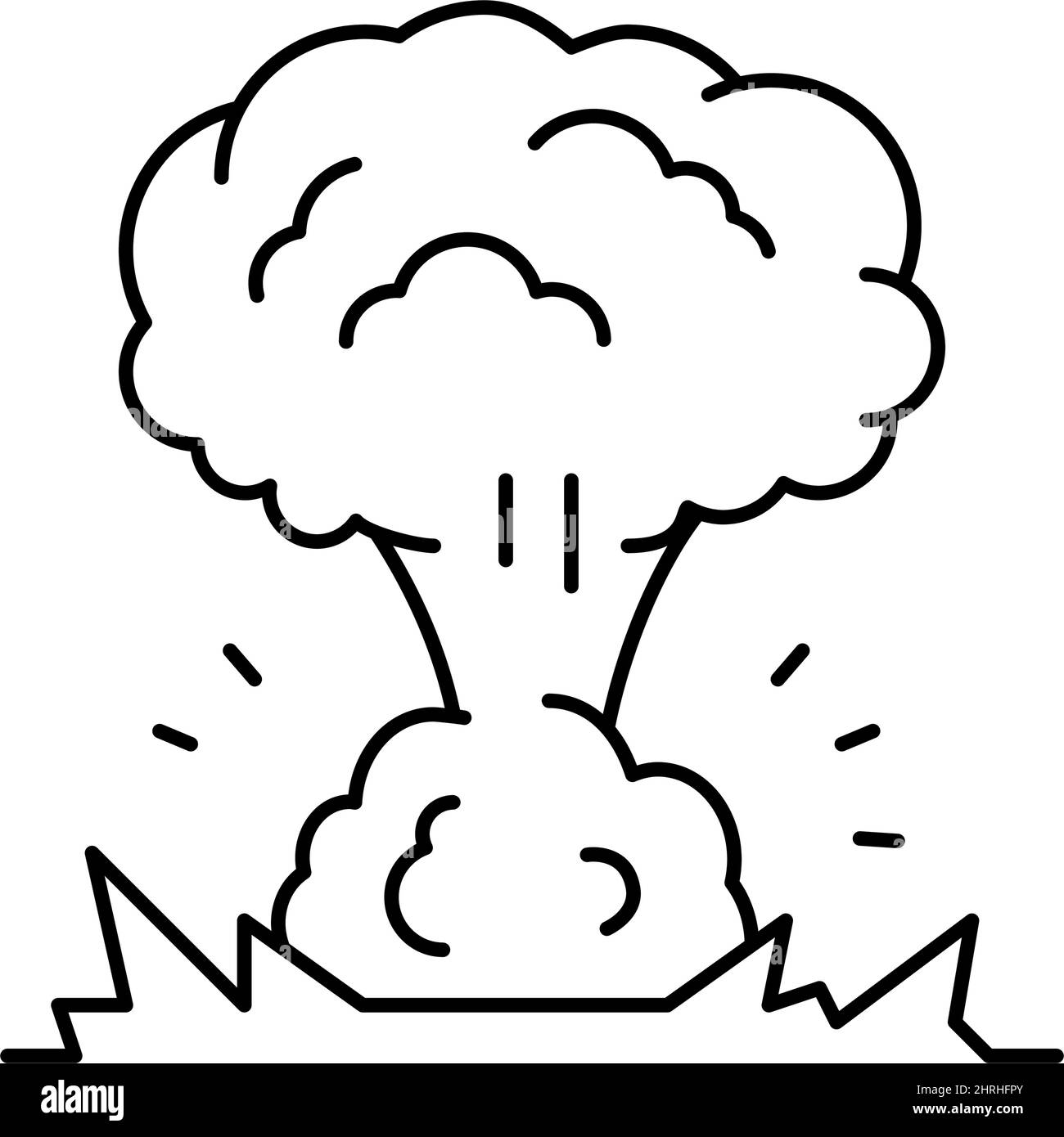 explosion smoke line icon vector illustration Stock Vector Image & Art ...