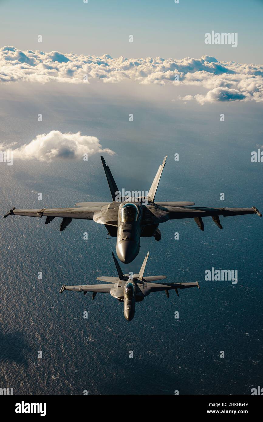 U.S. Navy F/A-18 Super Hornets, fly in formation with Hellenic Air ...