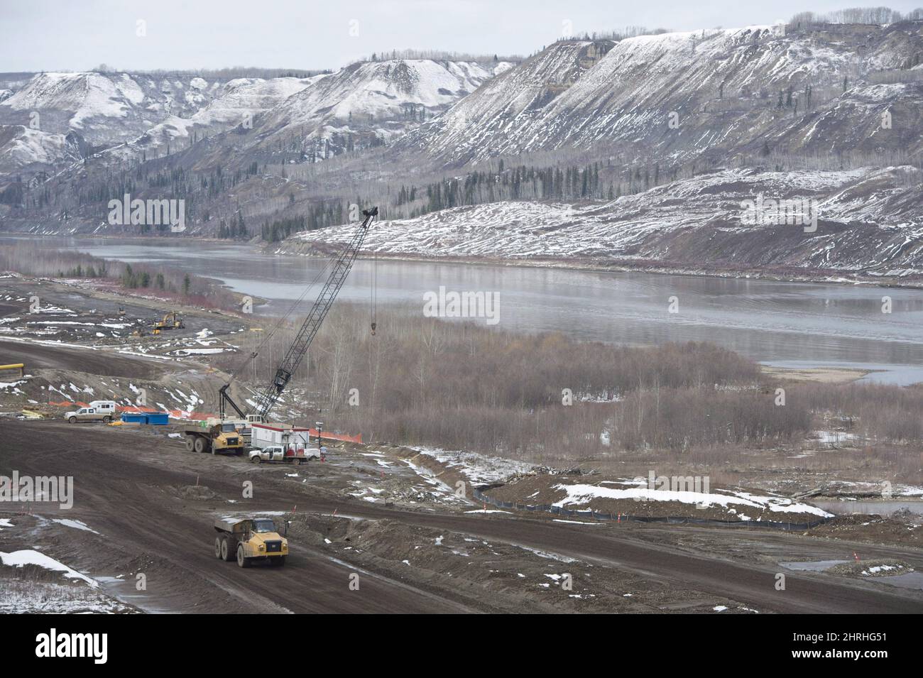 The Site C Dam location is seen along the Peace River in Fort St. John ...