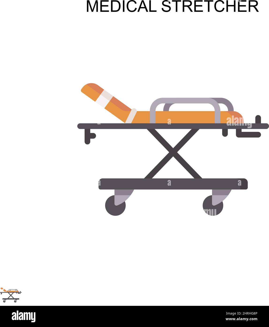 Medical stretcher Simple vector icon. Illustration symbol design ...