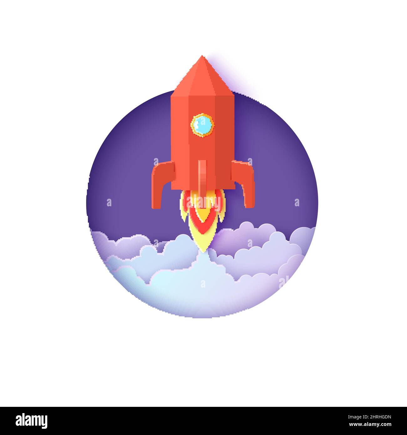 Startup rocket papercraft Cut Out Stock Images & Pictures - Alamy