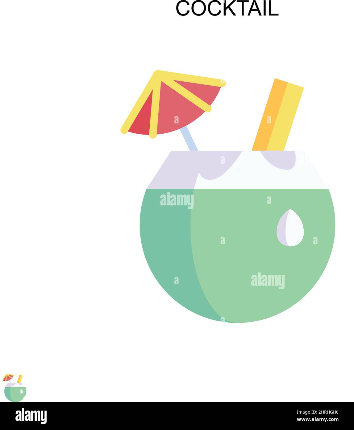 Cocktail Simple vector icon. Illustration symbol design template for ...