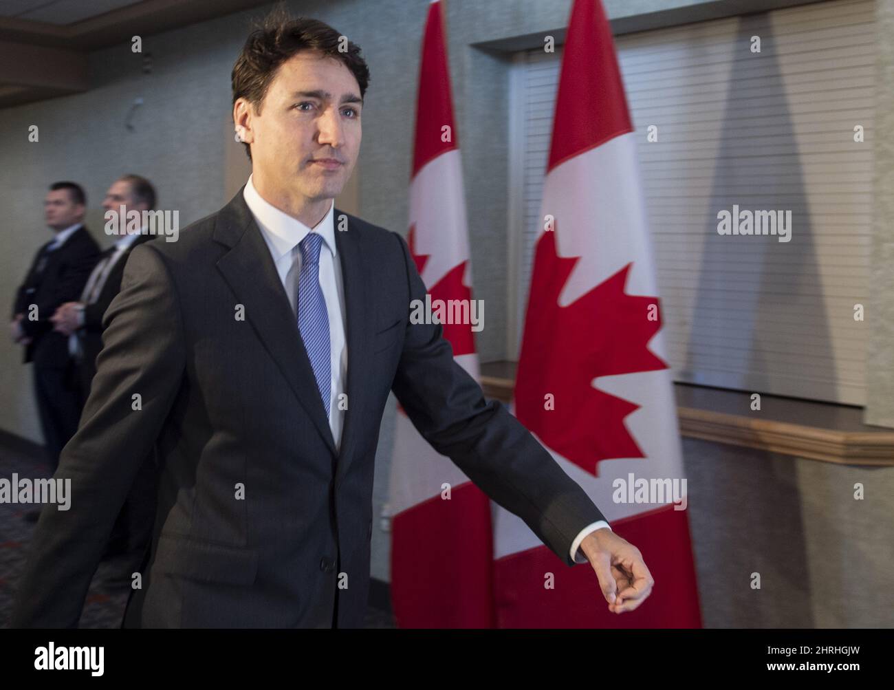 Prime Minister Justin Trudeau arrives for a cabinet meeting in ...