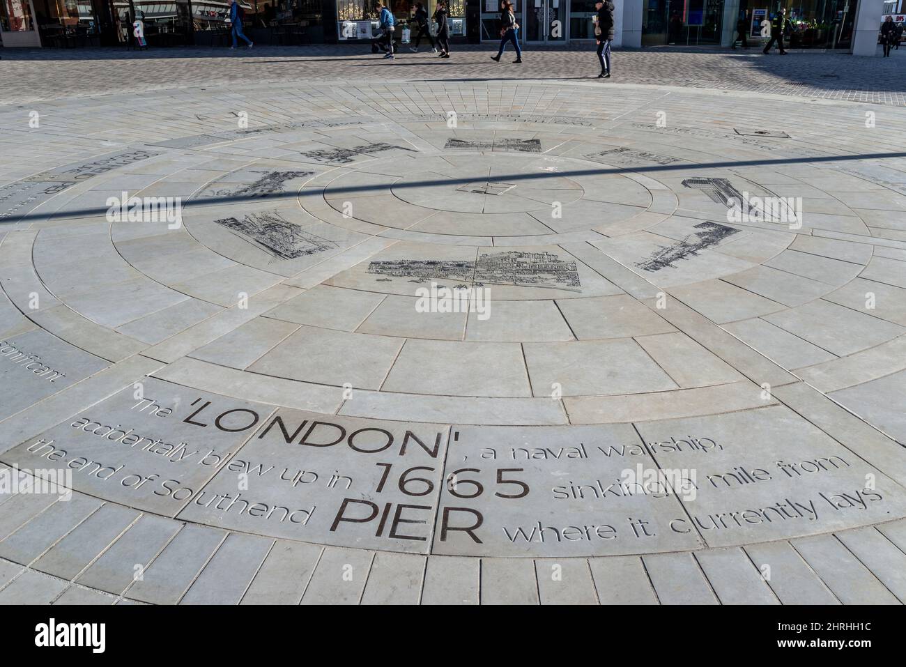 Newly unveiled wayfinding stone circle at the top of High Street in ...
