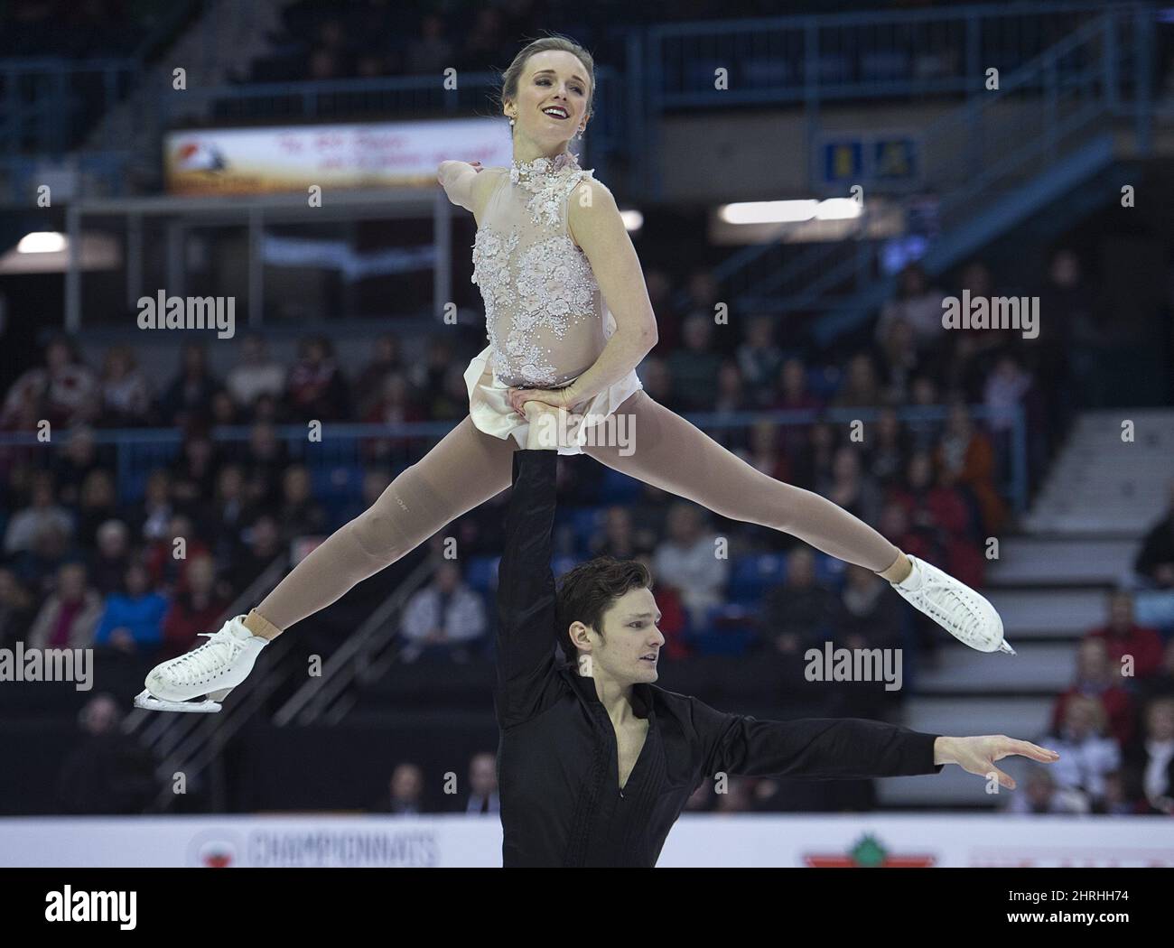 Camille Ruest and Drew Wolfe skate the senior pair free competition at ...