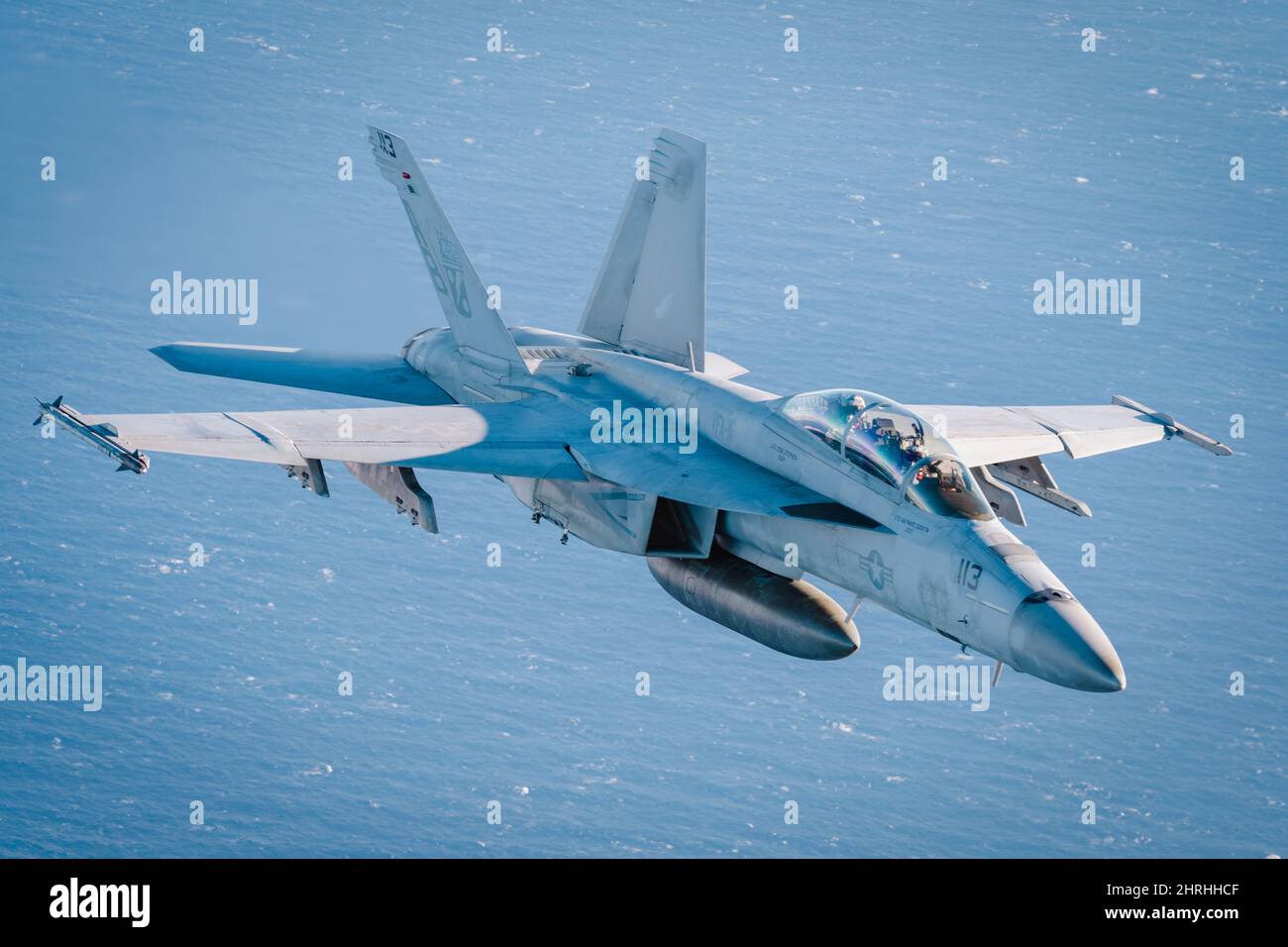 U.S. Navy F/A-18 Super Hornet fighter jets during joint air-to-air ...