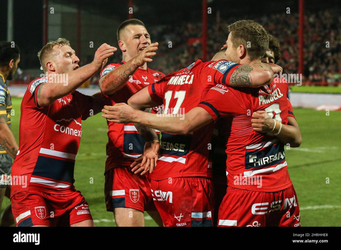 Matt Parcell #9 of Hull KR celebrates his try Stock Photo - Alamy