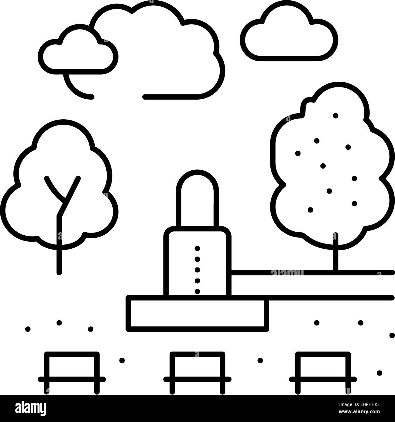 city park land line icon vector illustration Stock Vector Image & Art ...