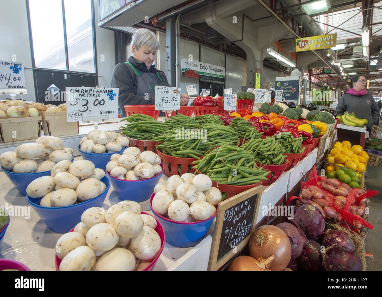 A vegetable stand is seen at the Jean Talon Market where Canada's new ...