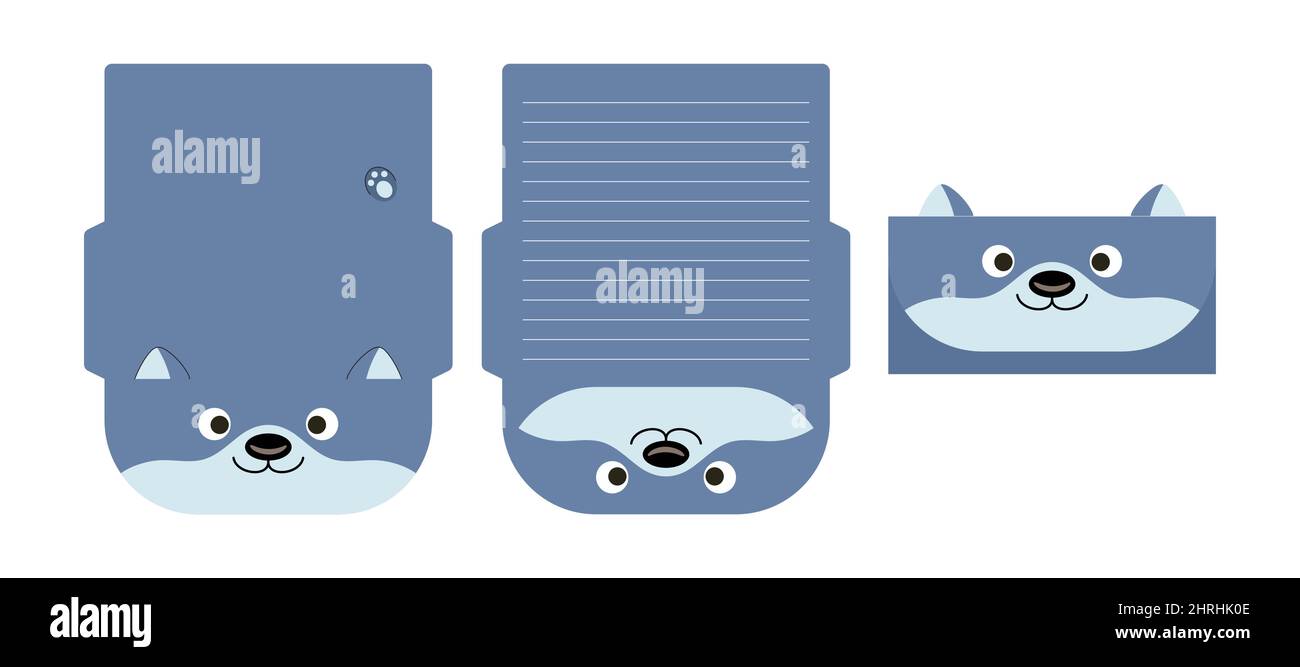 Cute lovely wolf letter writing stationery paper laser cutting card ...