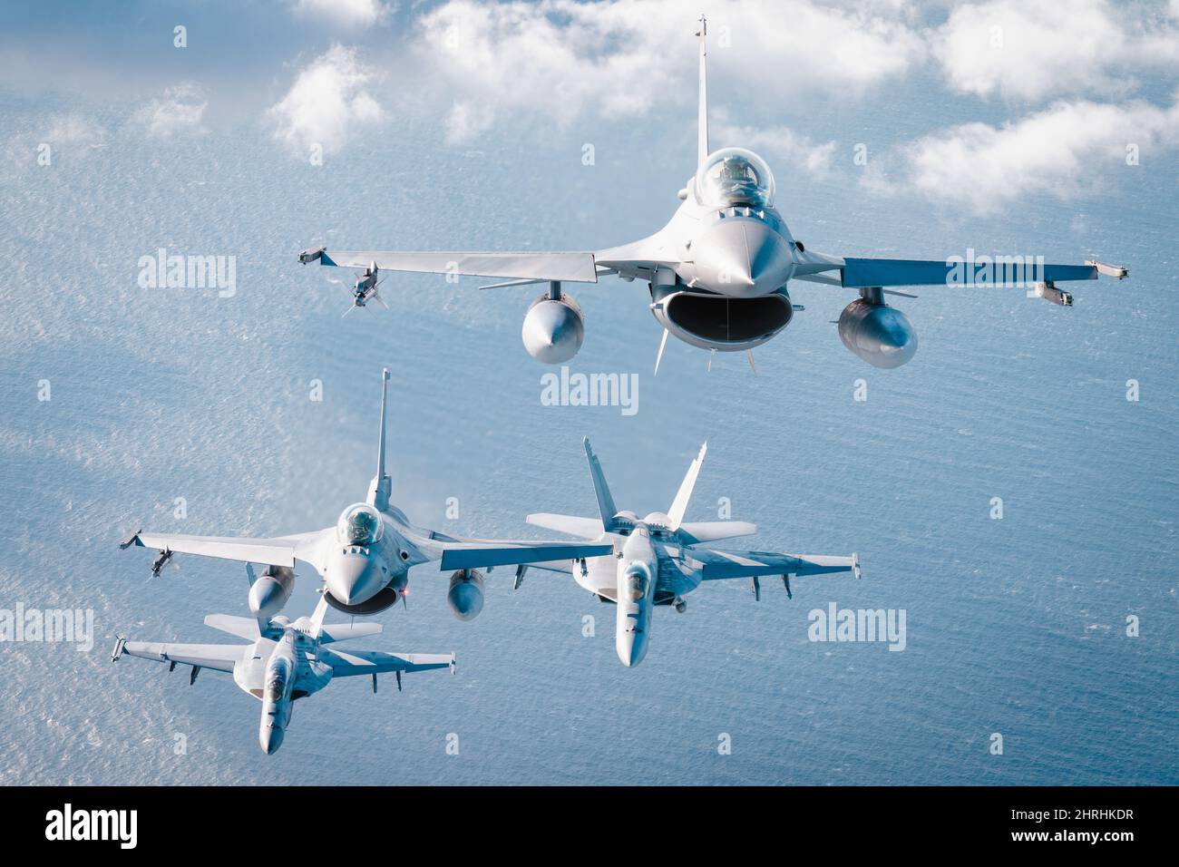 Hellenic Air Force F-16 Fighting Falcon fighter jets, lead a formation ...