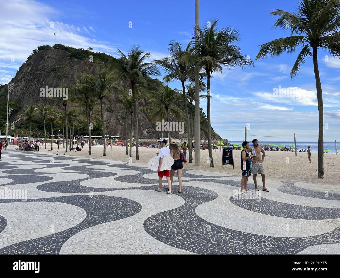 Portuguese pavement design on Copacabana bouleva Stock Photo - Alamy