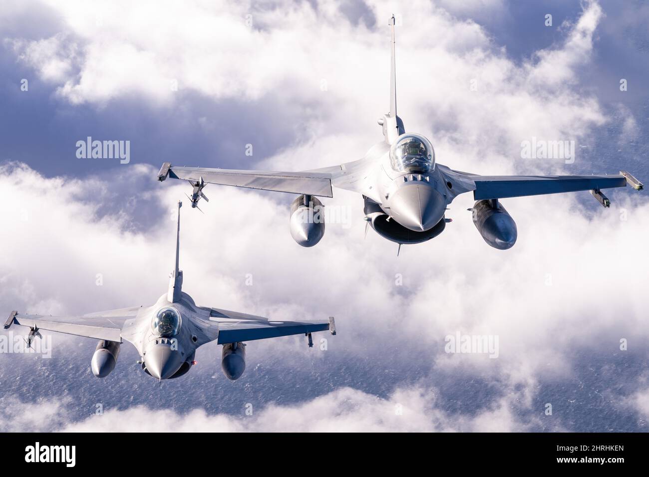 Hellenic Air Force F-16 Fighting Falcon fighter jets, lead a formation ...