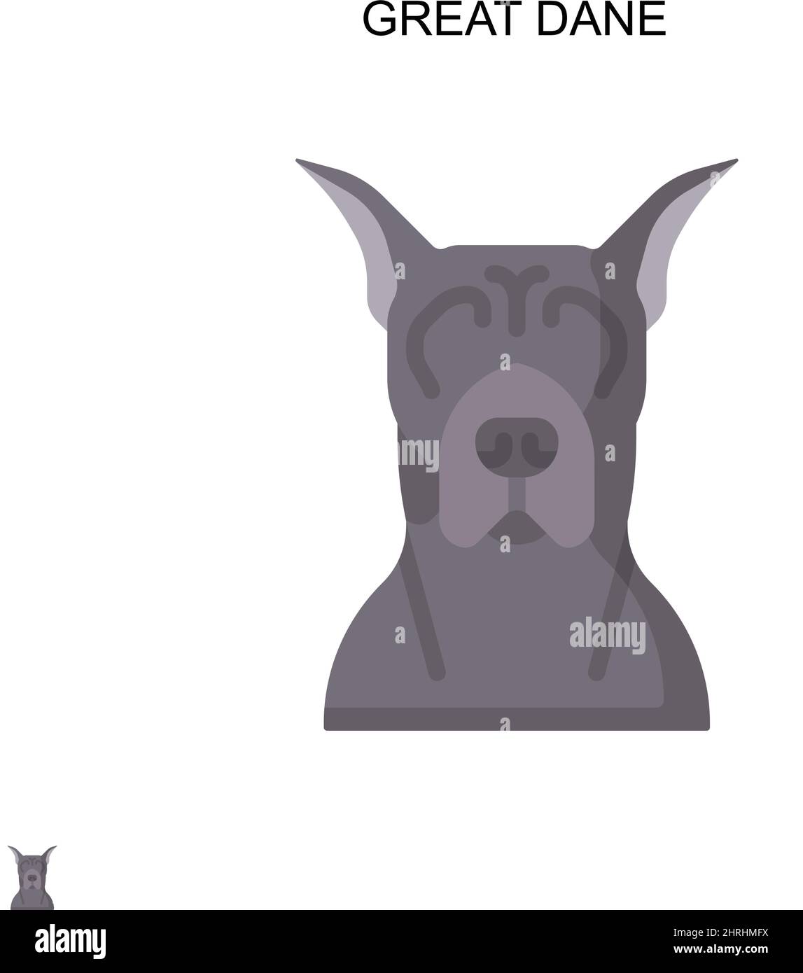 Great dane Simple vector icon. Illustration symbol design template for ...
