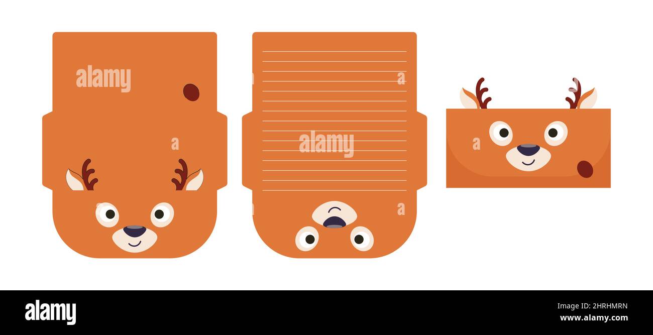 Cute lovely deer letter writing stationery paper laser cutting card ...