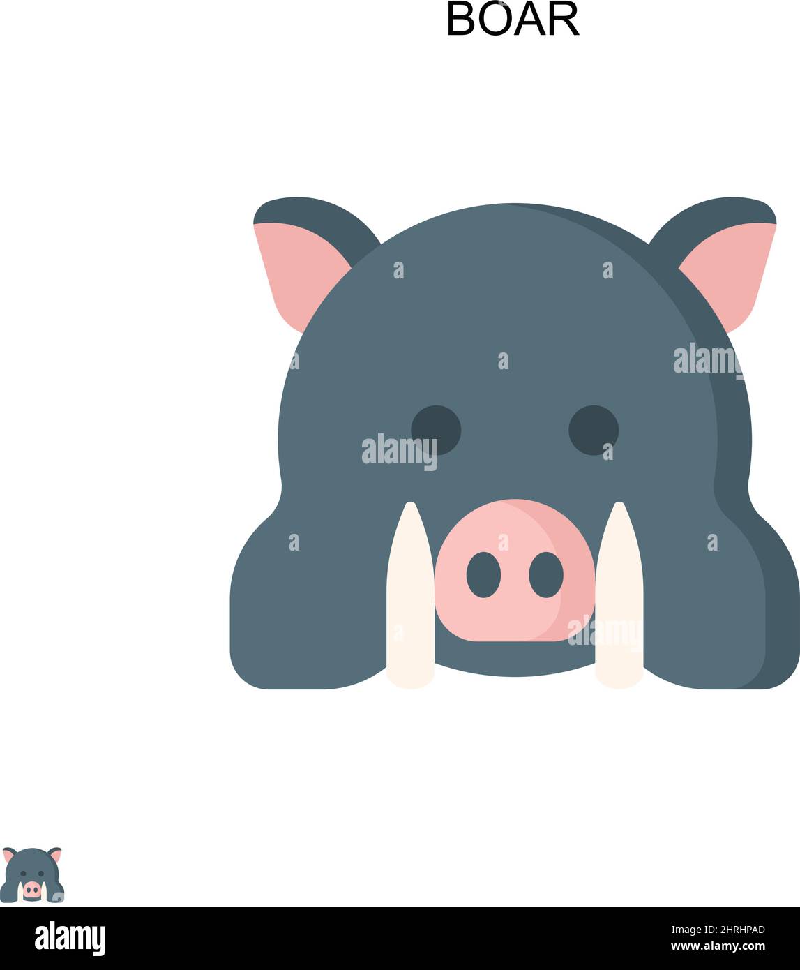 Boar Simple vector icon. Illustration symbol design template for web ...