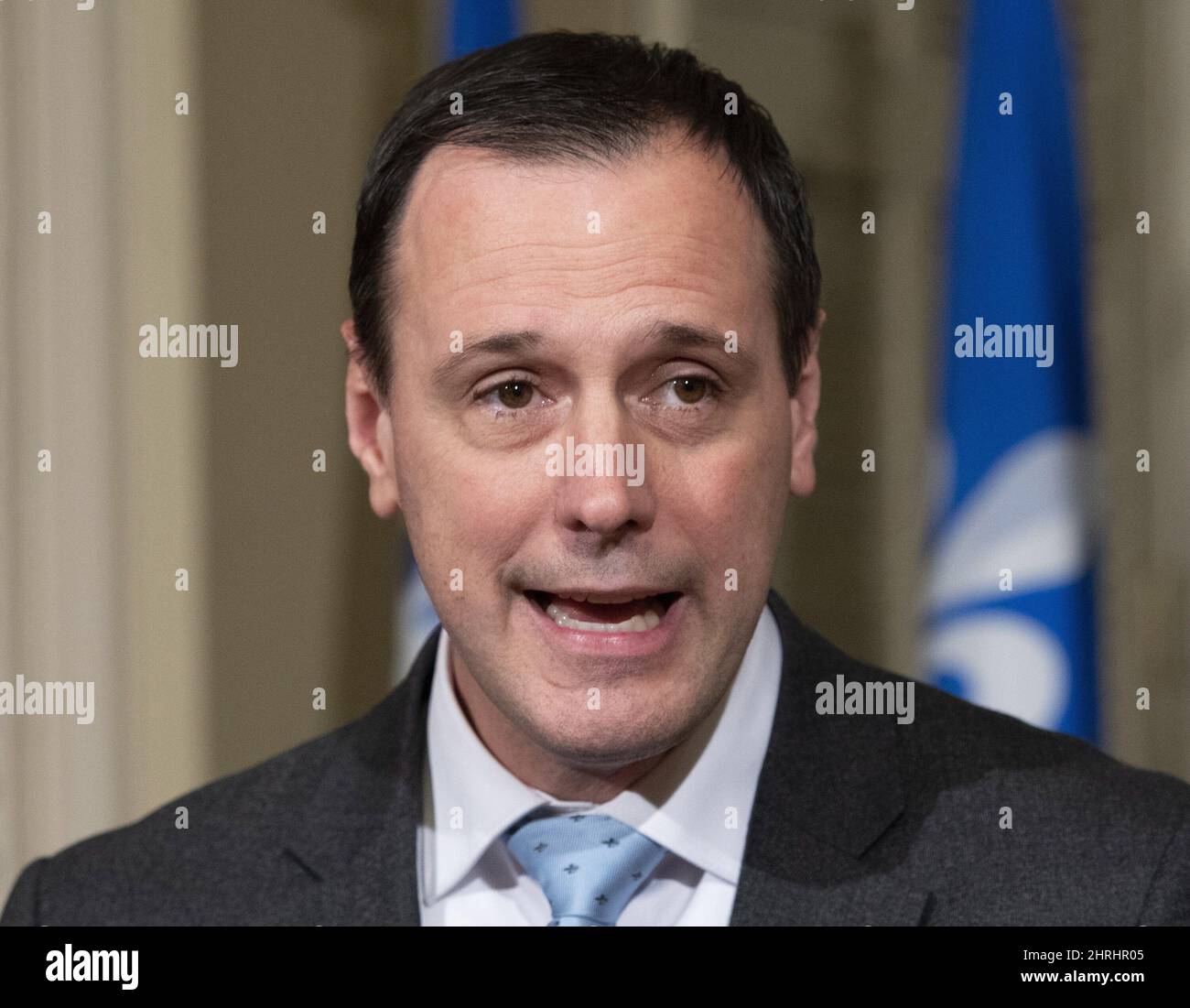Quebec Education Minister Jean-Francois Roberge responds to reporters ...