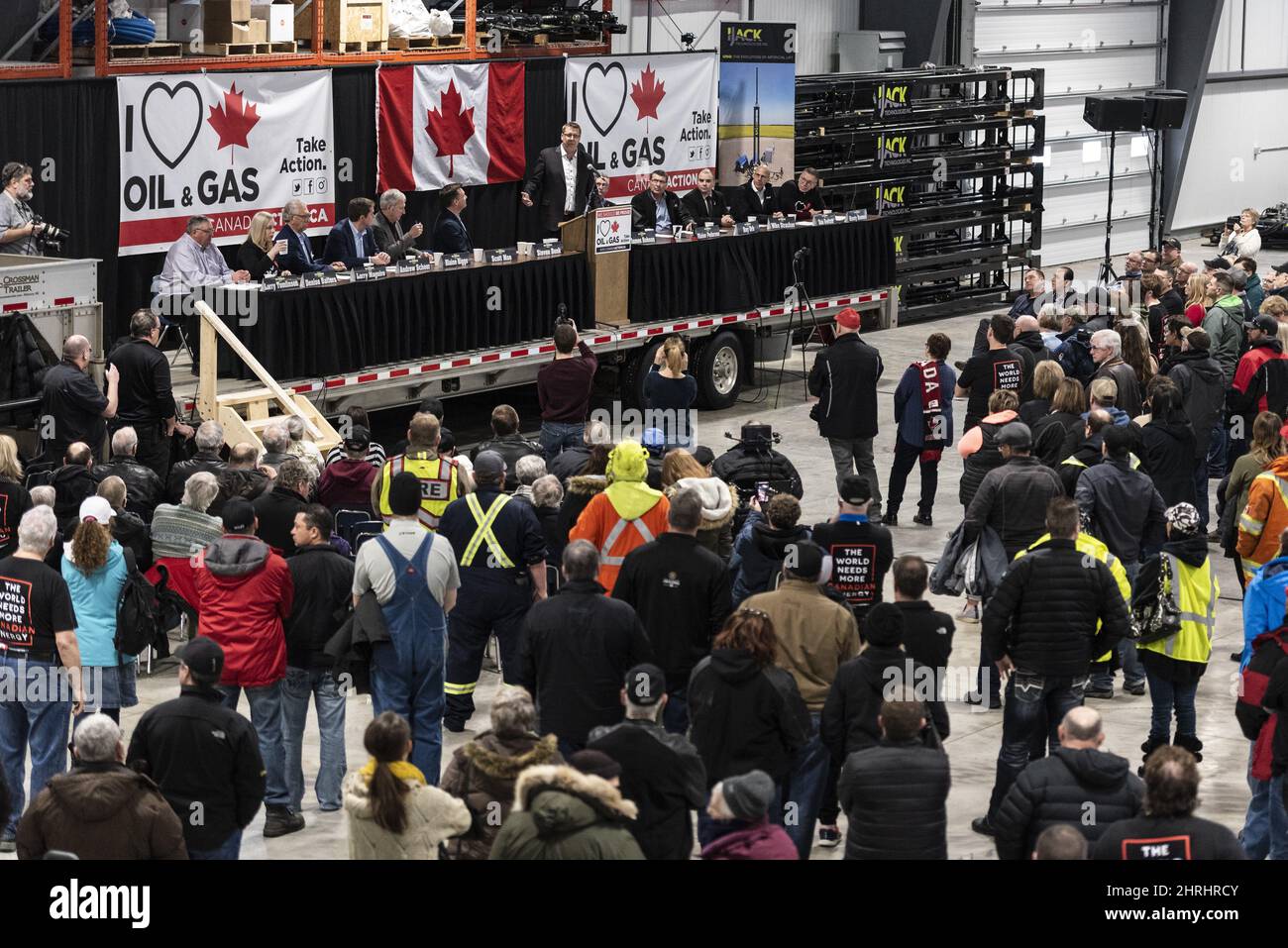 Saskatchewan Premier Scott Moe speaks during a pro-pipeline rally at ...