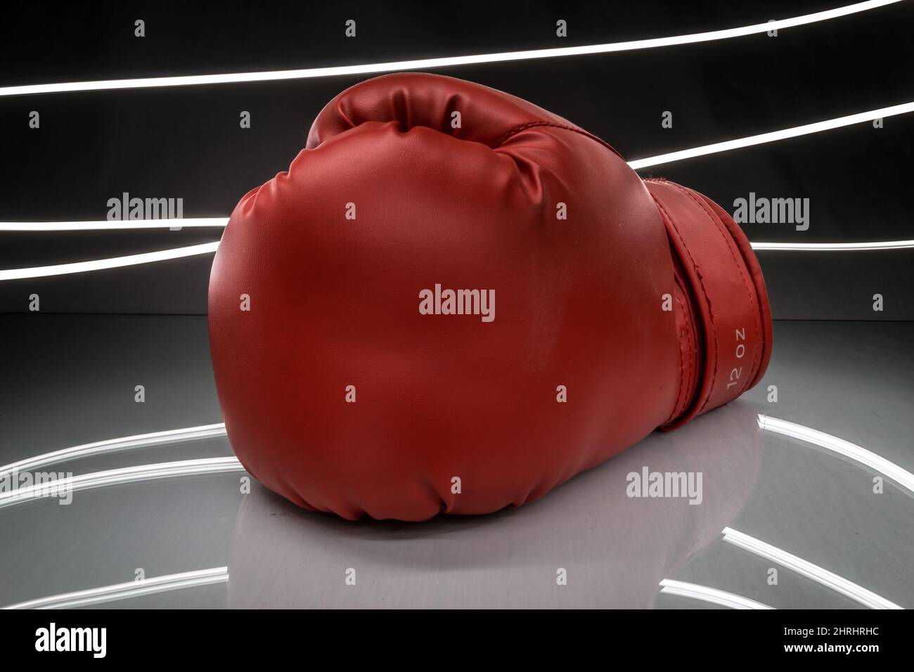 Boxing glove. Light painting the shoot area with led light Stock Photo ...